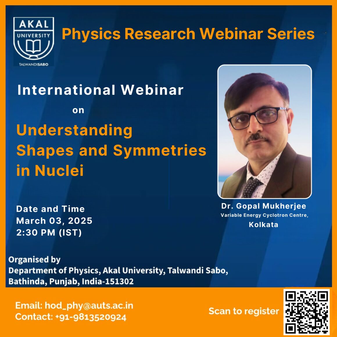 International Webinar on Understanding Shapes and Symmetries in Nuclei ...